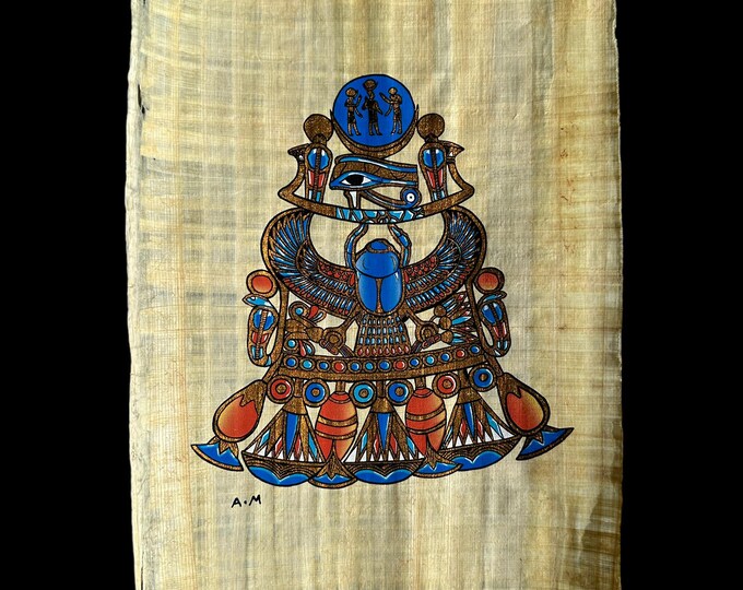 Scarab Pectoral Papyrus - Made in Egypt - Ancient Egyptian Scarab ...