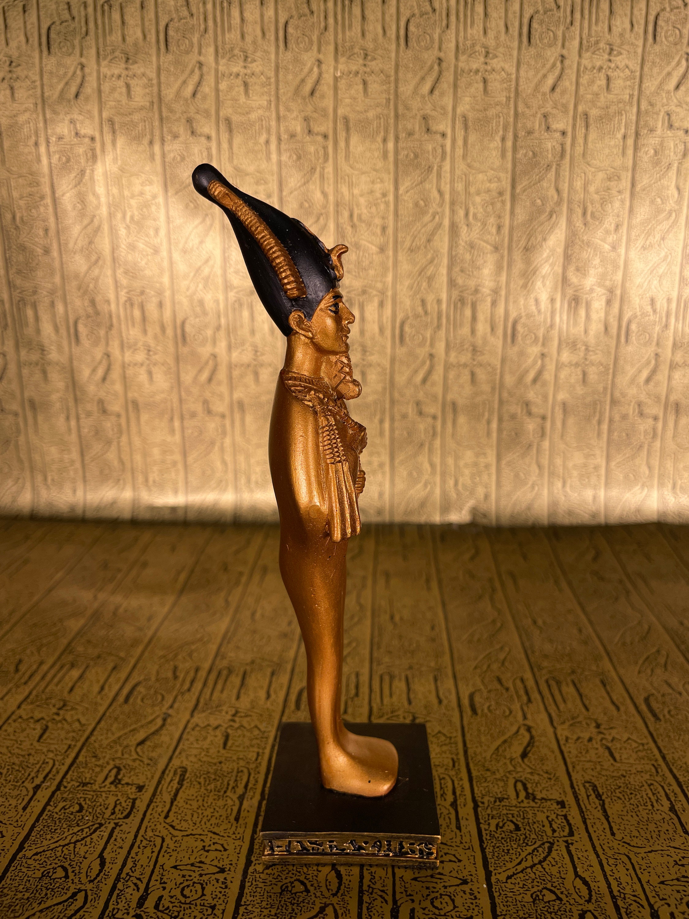Vintage Osiris Statue - Ancient Egyptian God Osiris With Hieroglyphic ...