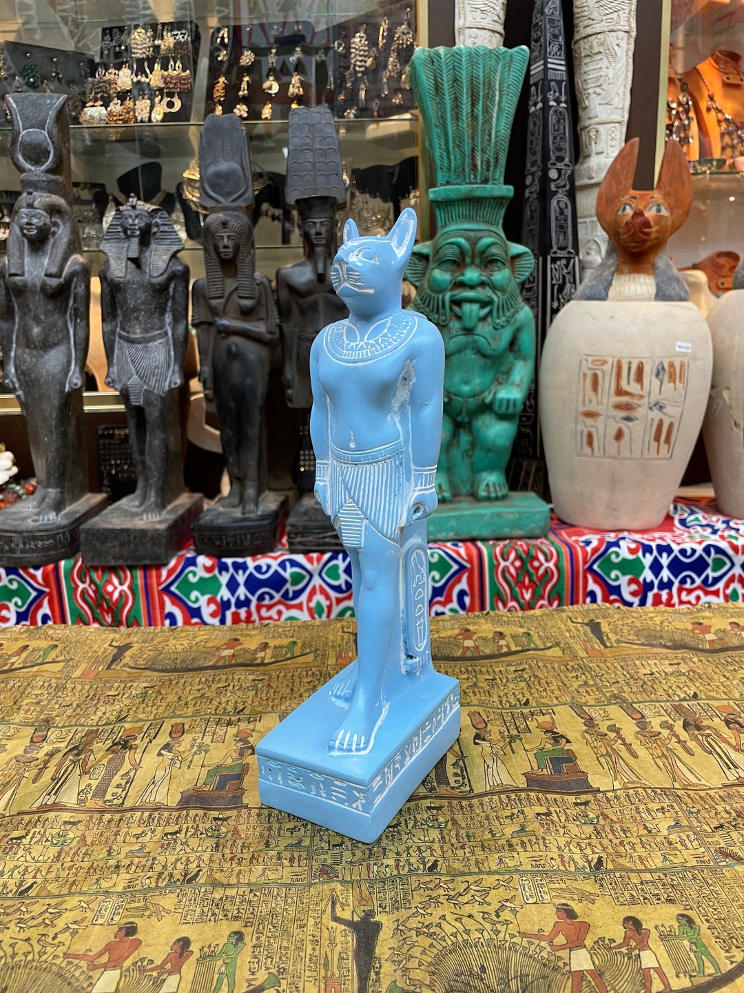Bastet Statue - Statue Handmade in Egypt - Ancient Egyptian Cat Goddess ...