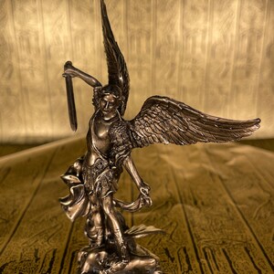 Vintage Archangel Michael Statue - Small Hand-crafted Christian Mini ...
