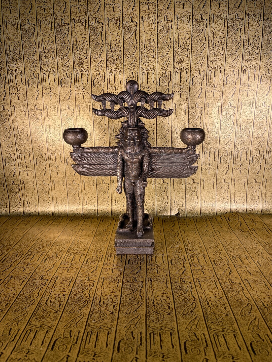 Vintage Bes Horus Candleholder - Ancient Egyptian Horus Bes Candle ...