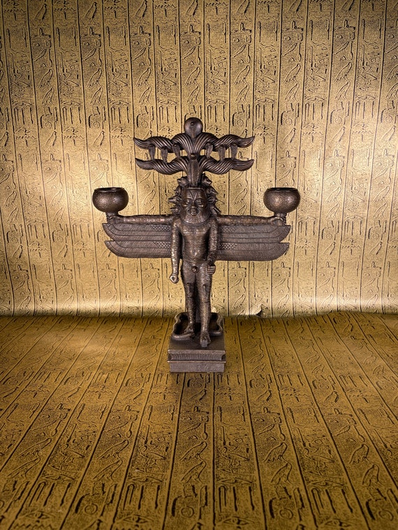 Vintage Bes Horus Candleholder Ancient Egyptian Horus Bes - Etsy