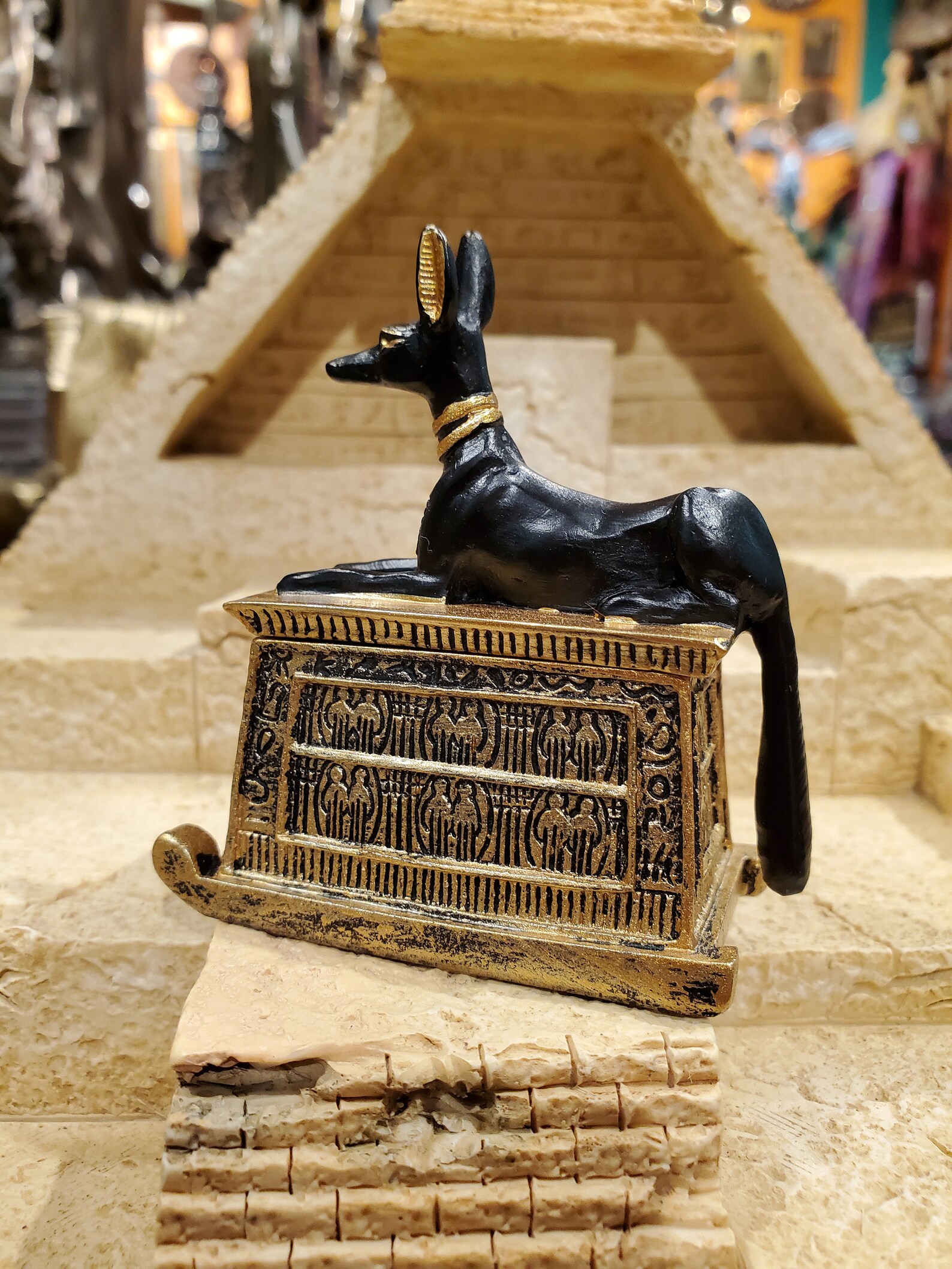 Vintage Anubis Mini Sarcophagus Box Ancient Egyptian God Anubis ...