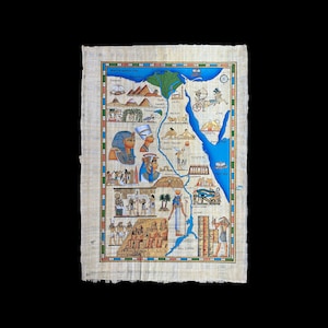 Map of Egypt Papyrus - Ancient Egyptian Map - Tourist Location - Visit ...