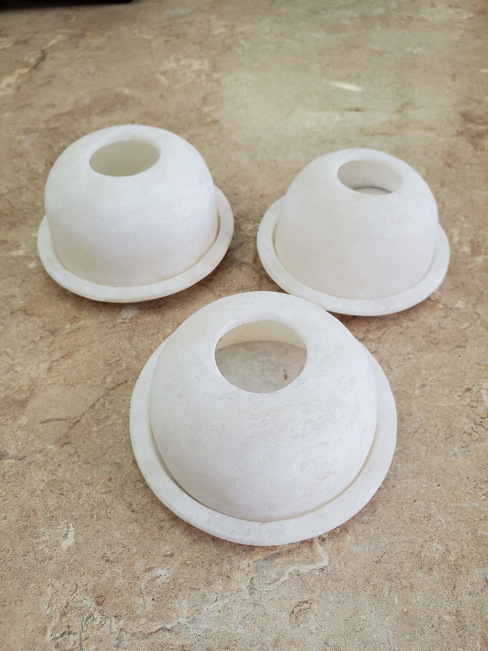 Egyptian Alabaster Tea-light Holder - Hand-carved in Egypt ...