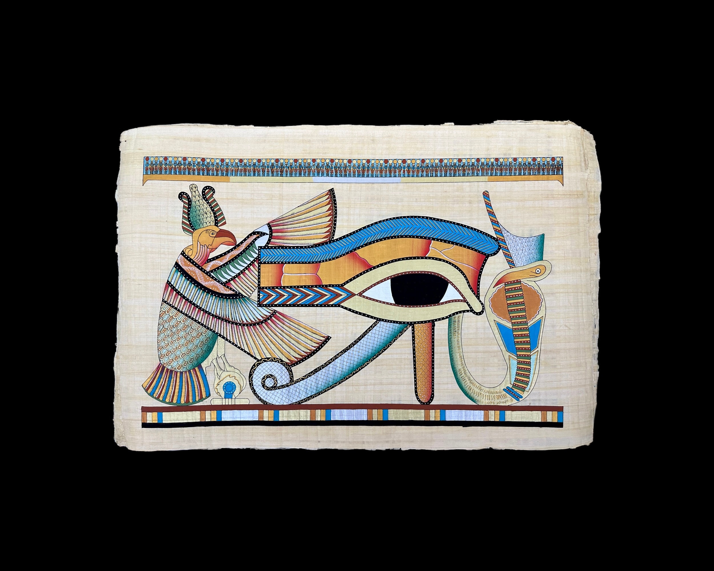 Eye Of Horus Mural Ancient Egyptian Papyrus Painting Egyptian Eye Of