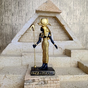 Vintage Isis Mini Statue - Small Hand-painted Ancient Egyptian Goddess ...