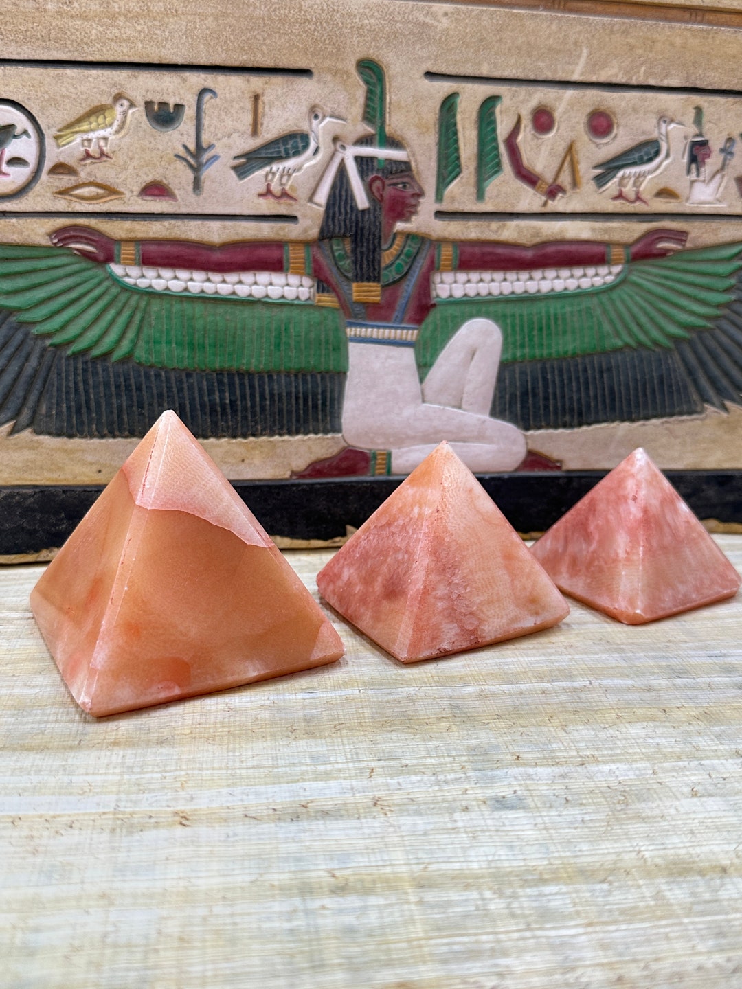 Pyramid Set - Egyptian Alabaster Pyramids Set of 3 - Etsy