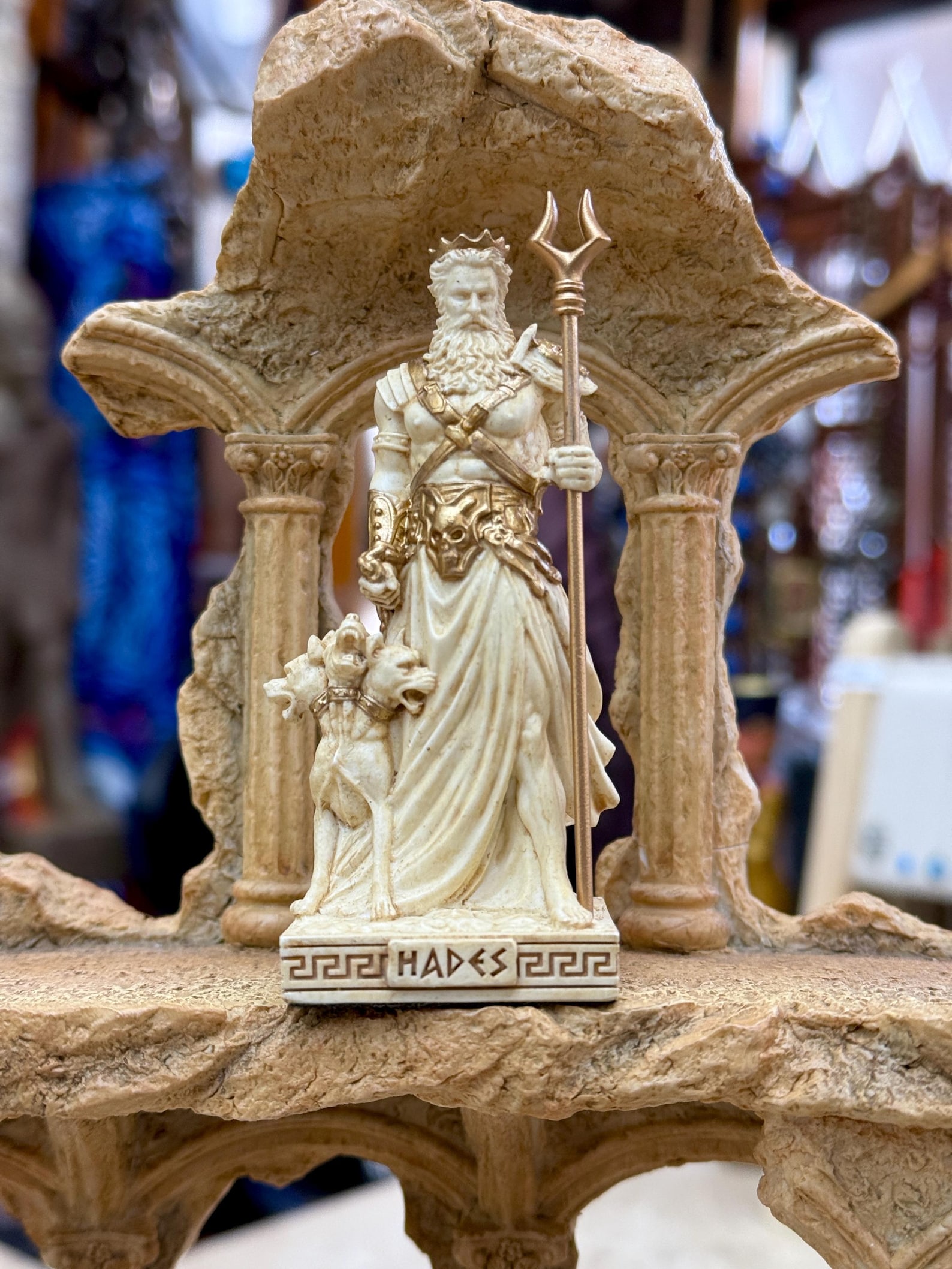 Vintage Hades Mini Statue - Small Hand-painted Ancient Greek God Hades ...