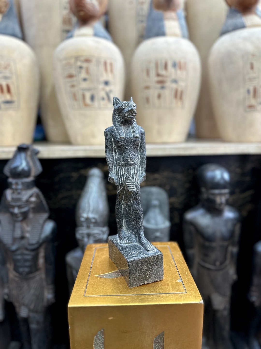 Sekhmet Statue - Ancient Egyptian Lion Goddess Sachmis - Handmade in ...
