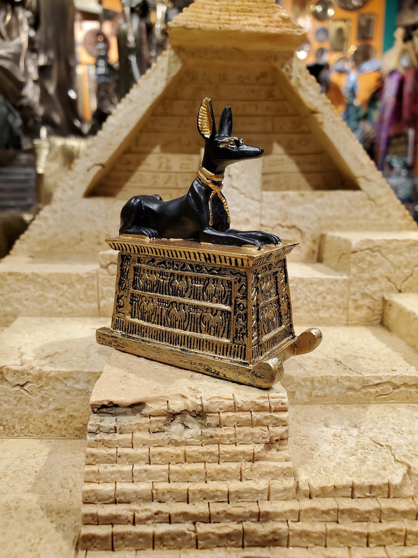 Vintage Anubis Mini Sarcophagus Box - Ancient Egyptian God Anubis ...
