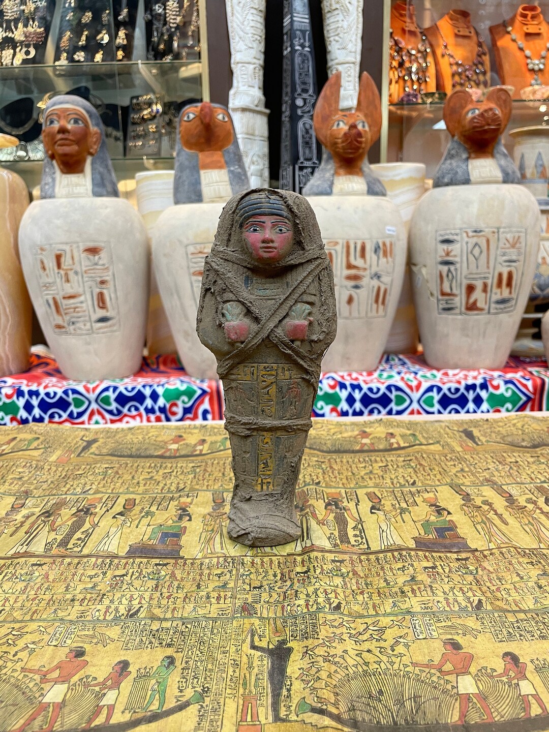 Vintage Egyptian Ushabti Stone Statue - Made in Egypt - Hand Carved ...