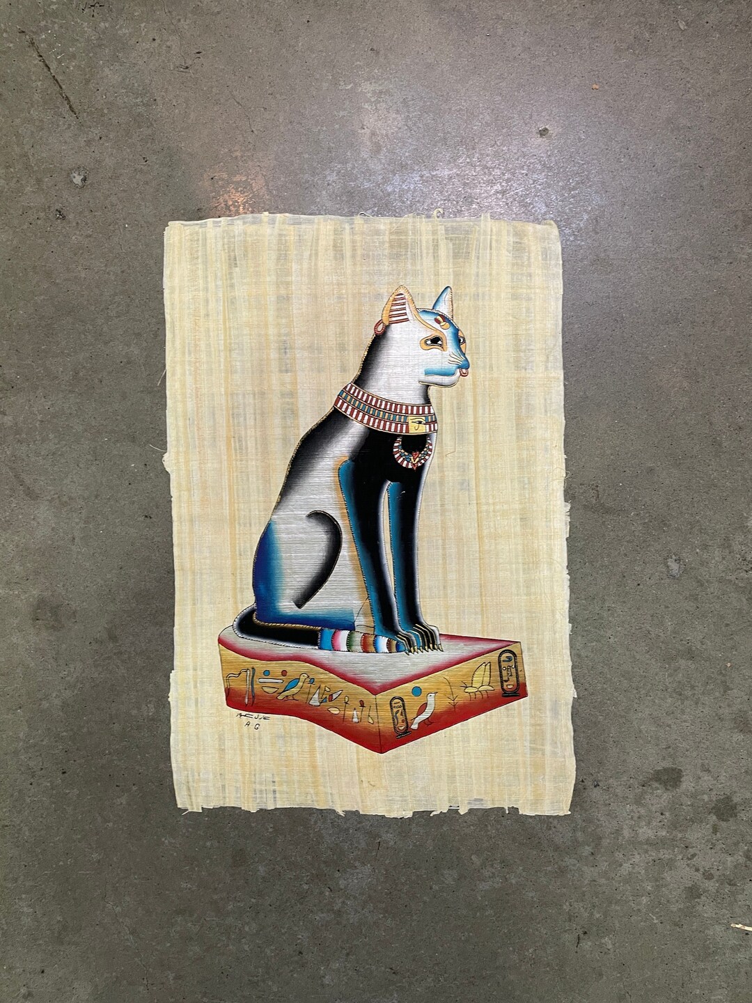 Egyptian Goddess Bastet Papyrus - Cat Goddess Bast - Made in Egypt ...