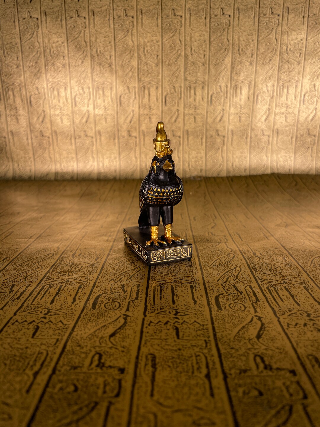 Horus Mini Statue - Ancient Egyptian God Horus With Hieroglyphic Base ...