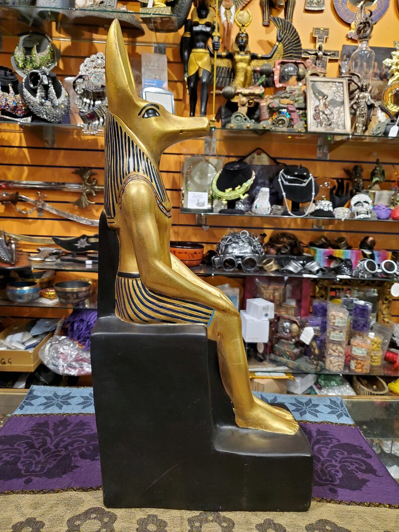 Vintage Gold Anubis Statue - Made in Egypt - Very Large Ancient ...