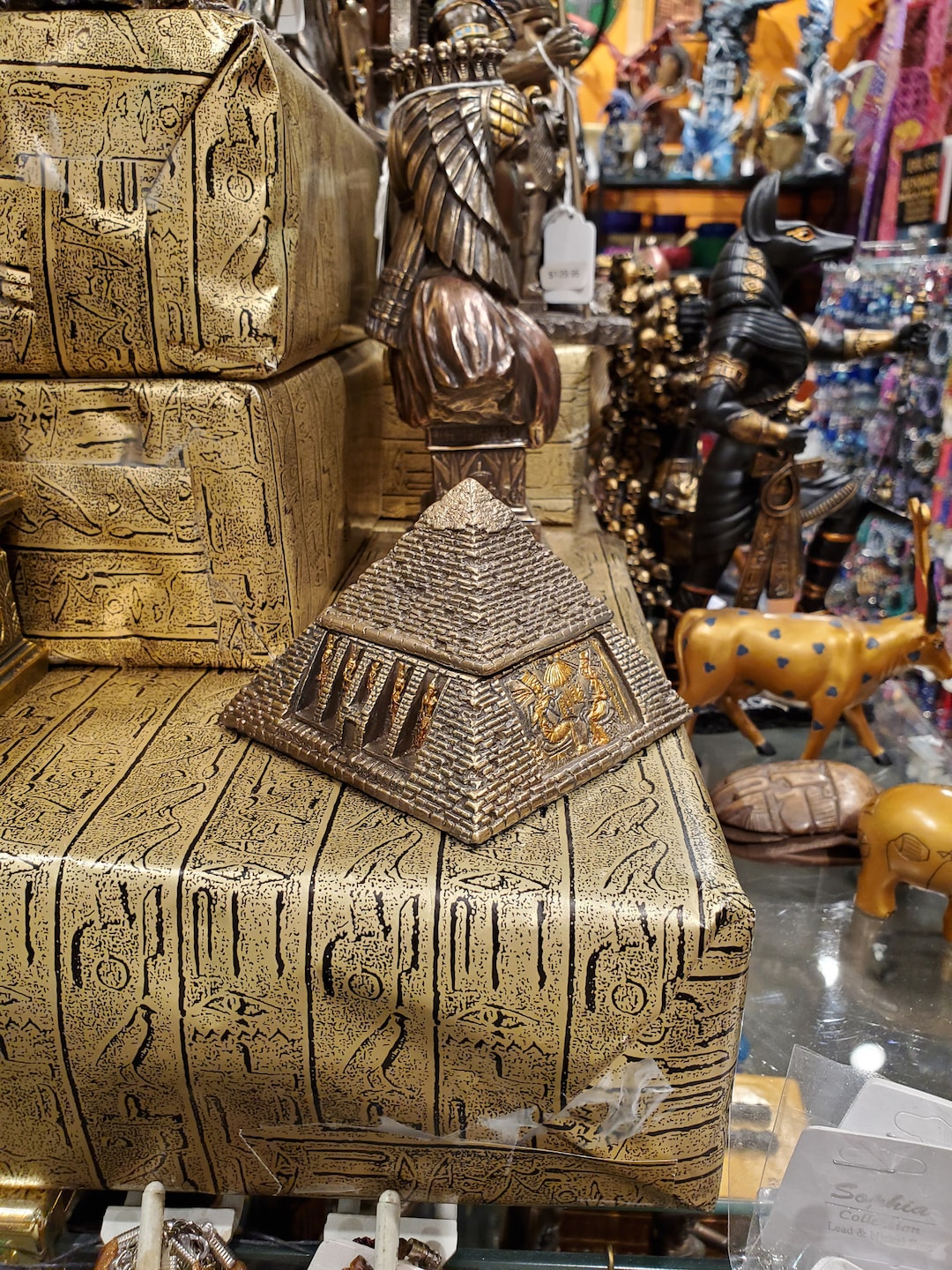 Vintage Pyramid Trinket Box - Bronze Finish Ancient Egyptian Pyramid ...