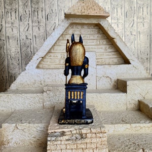 Vintage Anubis in Throne Mini Statue - Hand-painted Egyptian God Anubis ...