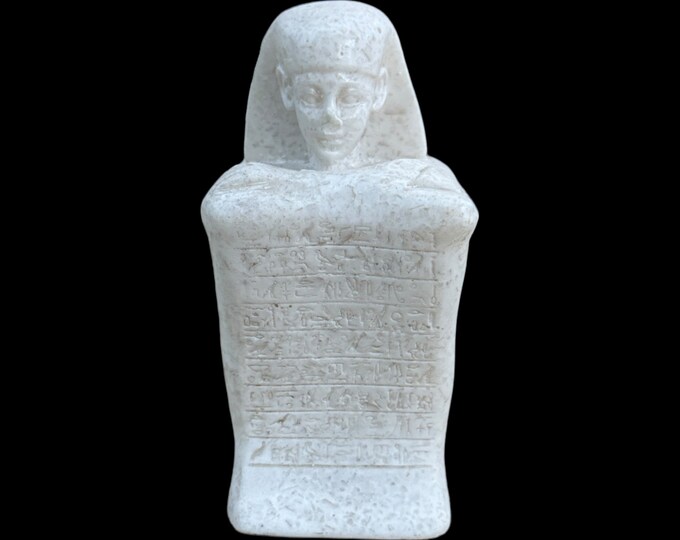 Egyptian Kneeling Statue- Hand-carved Egyptian Alabaster - Ancient ...