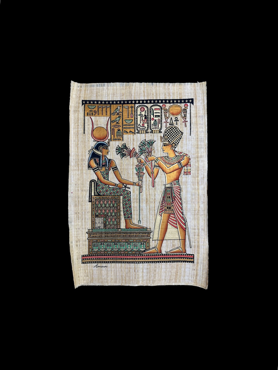 Ramses II Offering Lotus Flowers to Goddess Isis - 100x70cm - Etsy