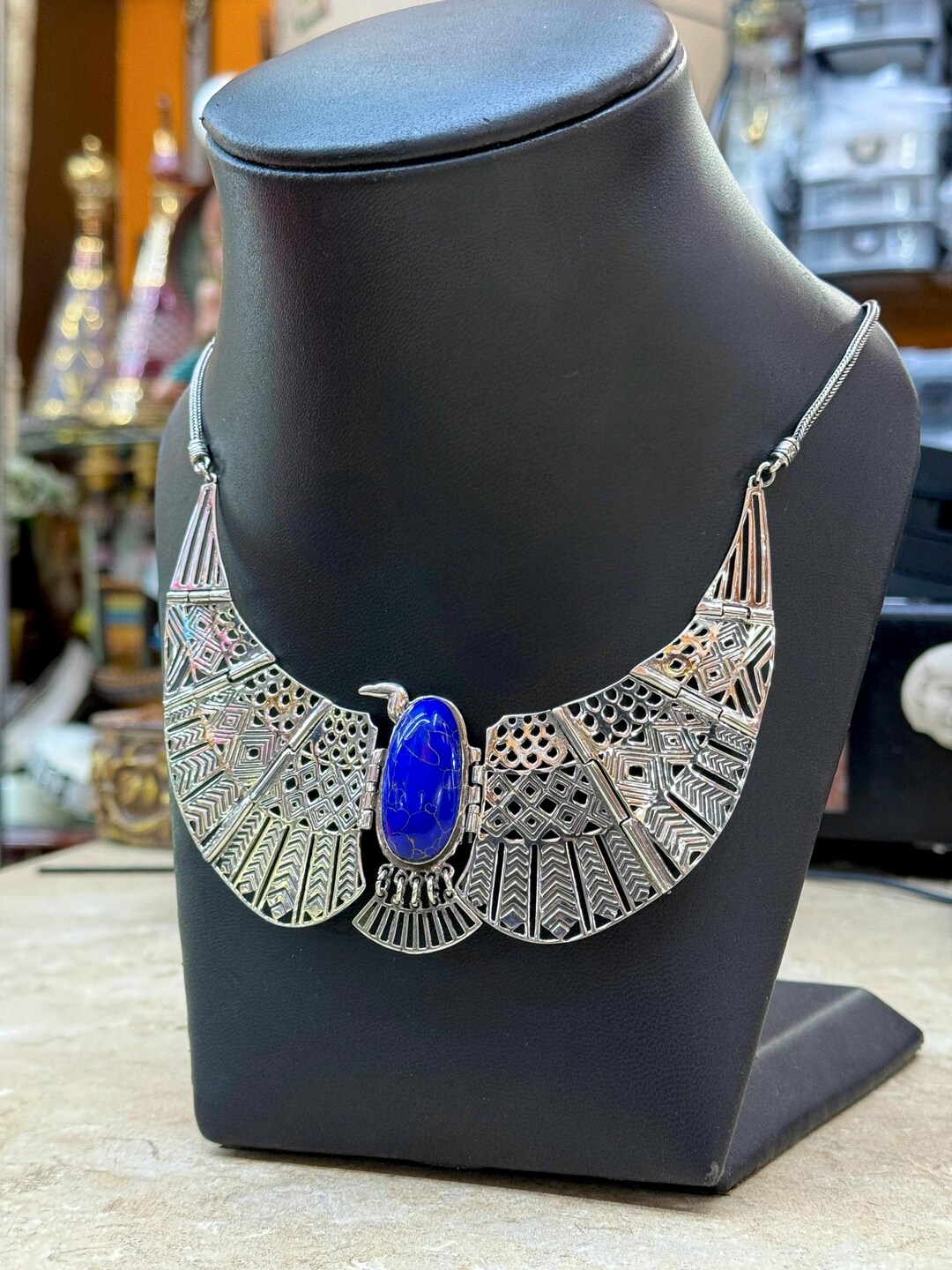 Vulture Goddess Nekhbet Pectoral Necklace - 925 Sterling Silver - Made ...