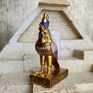 Vintage Golden Horus Mini Statue - Ancient Egyptian God Horus With ...