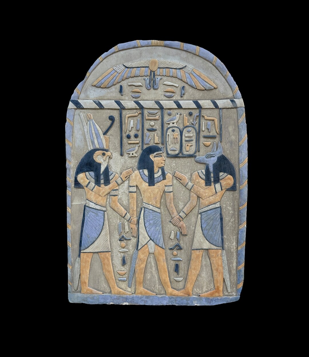 Horus and Anubis Blessing Pharaoh Plaque Ancient Egyptian Wall Art ...