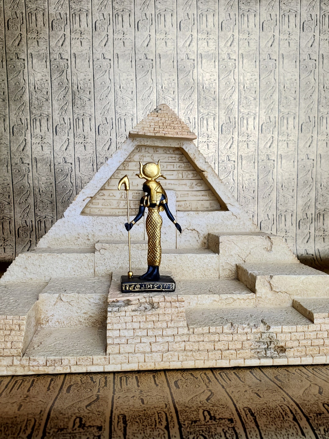 Vintage Isis Mini Statue - Small Hand-painted Ancient Egyptian Goddess ...