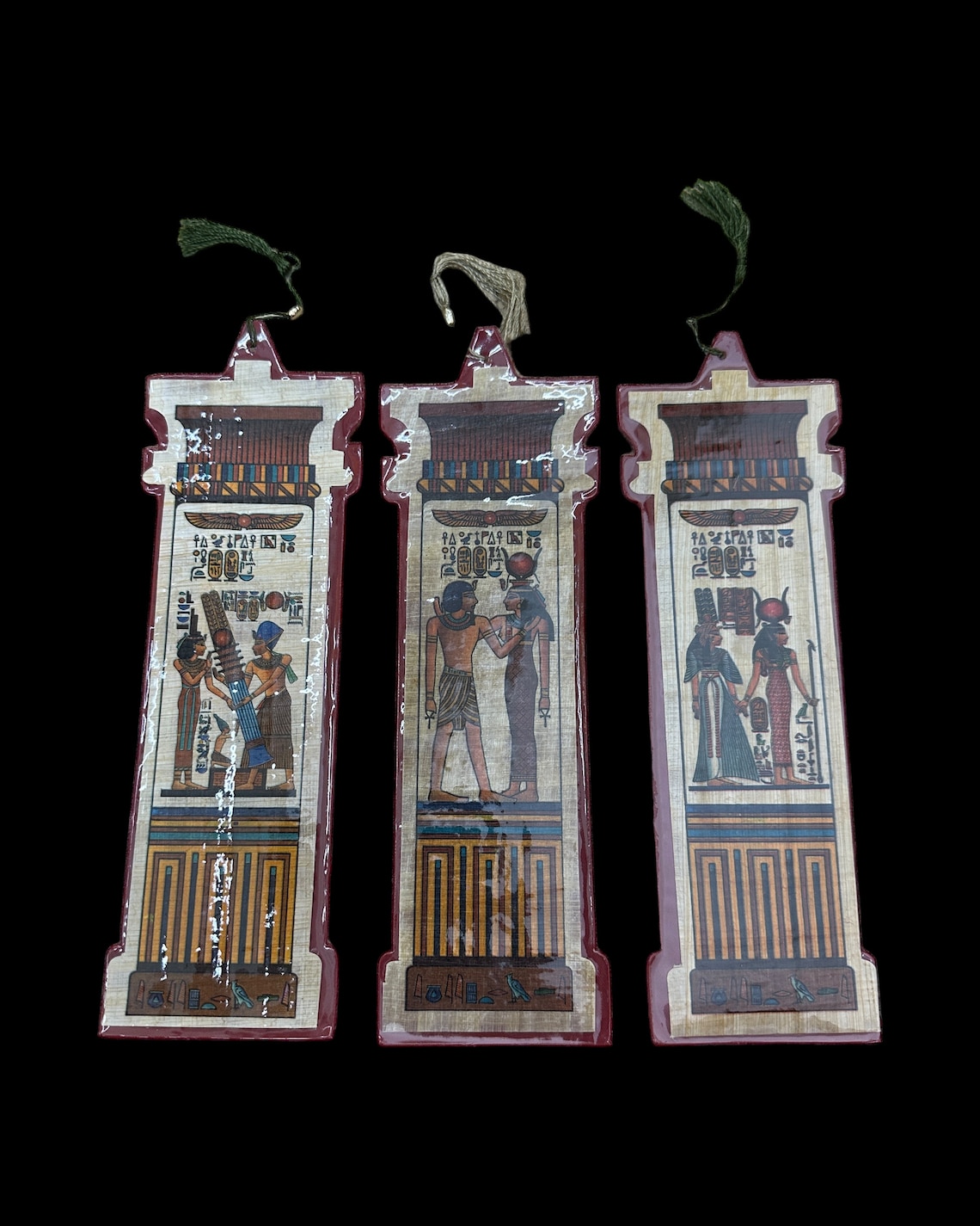 Papyrus Bookmarks - Set of 3 - Egyptian Papyrus Made in Egypt - Deluxe ...