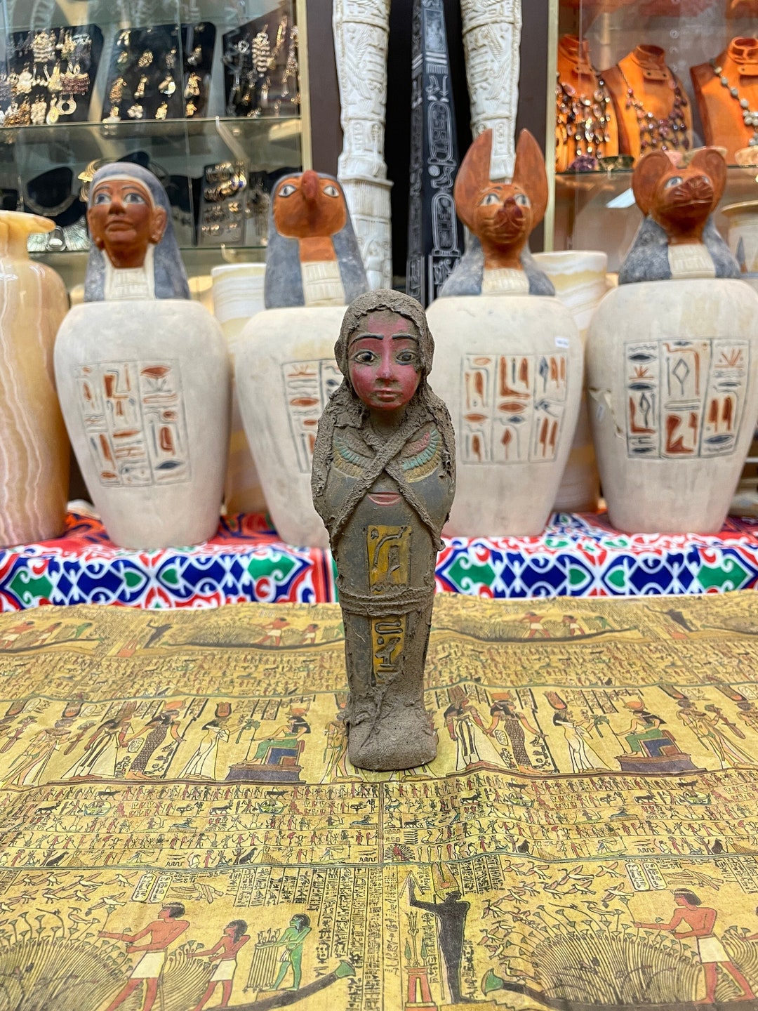 Vintage Egyptian Ushabti Stone Statue - Made in Egypt - Hand Carved ...