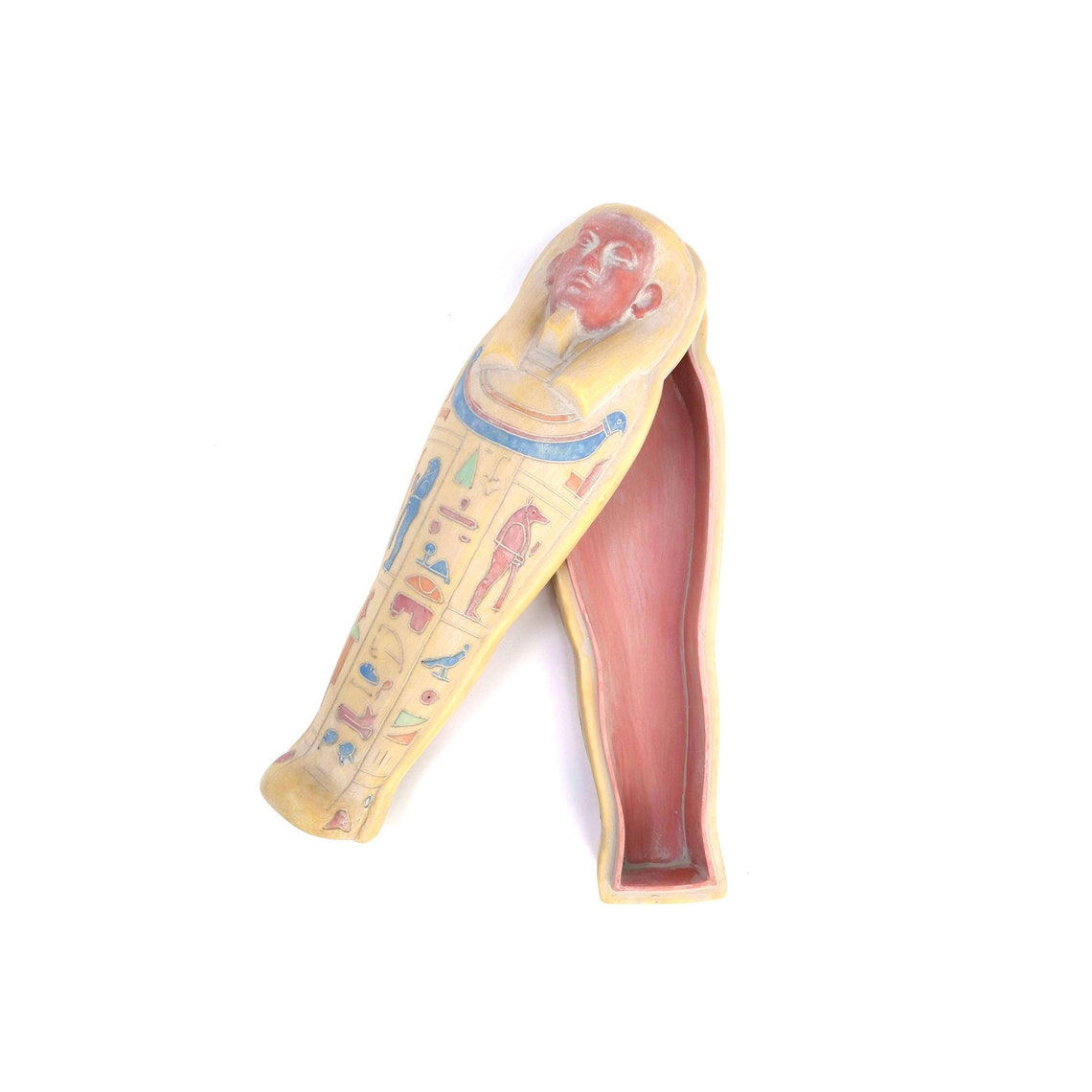 Vintage Sarcophagus Style Box - Hand-painted Egyptian Replica ...