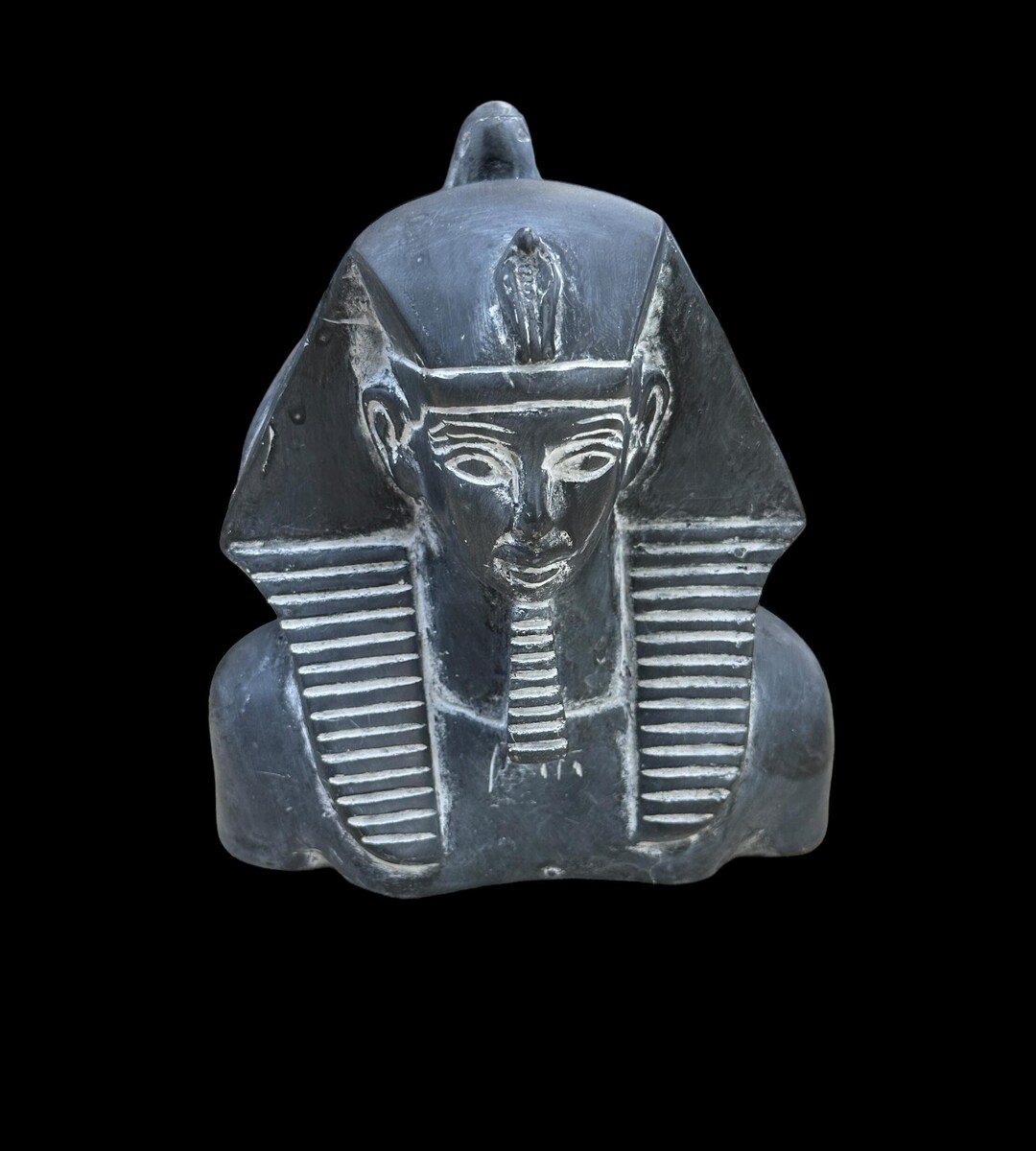 Pharaoh Khafre Bust - Basalt Statue - Ancient Egyptian Pyramid Builder ...
