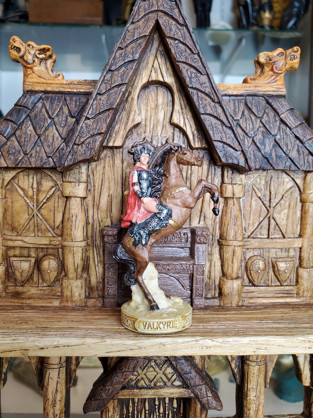 Valkyrie Mini Statue - Vintage Small Hand-painted Norse Valkyrie - Mini ...