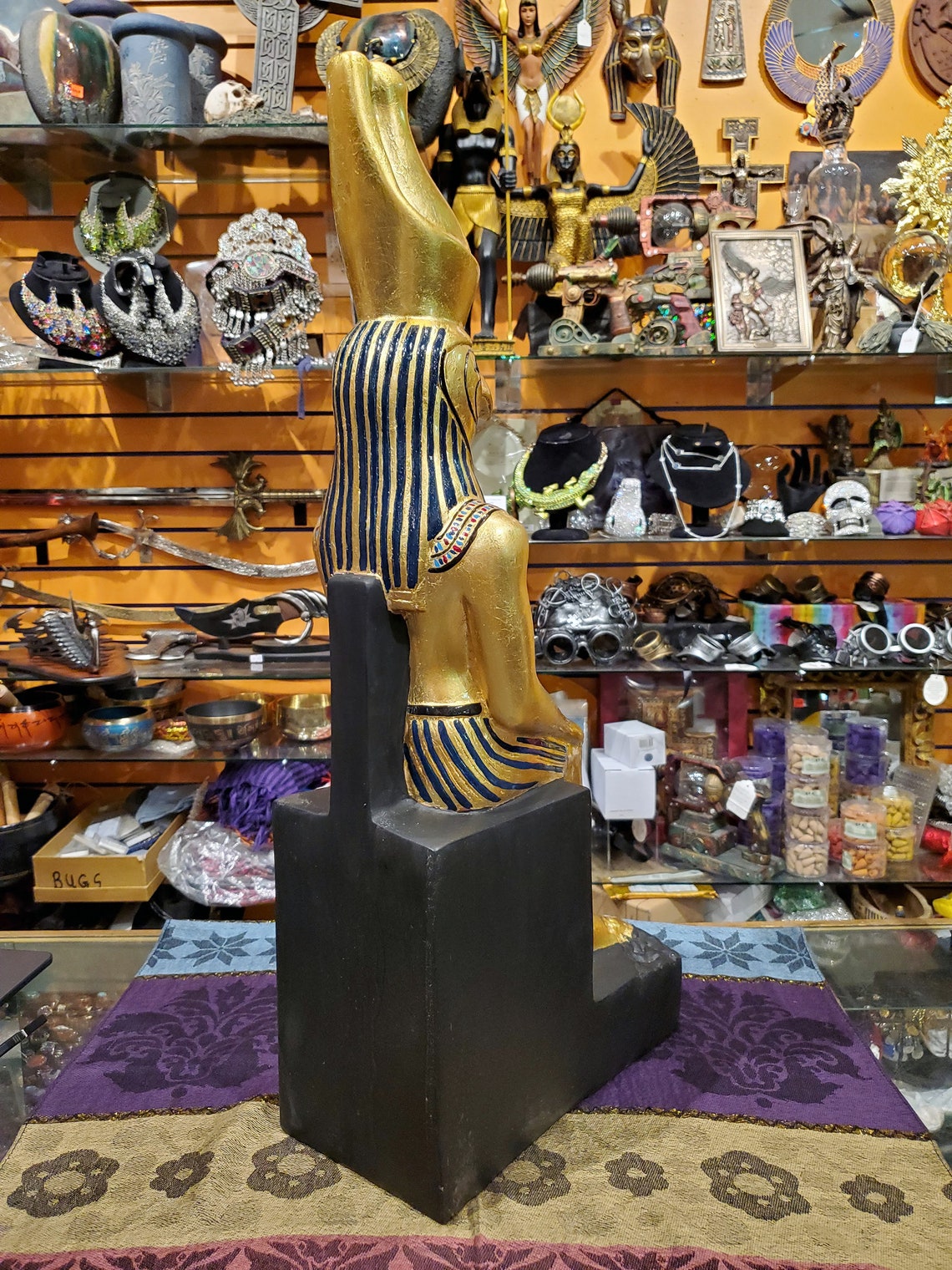 Vintage Gold Horus Statue Made in Egypt Very Large Ancient | Etsy