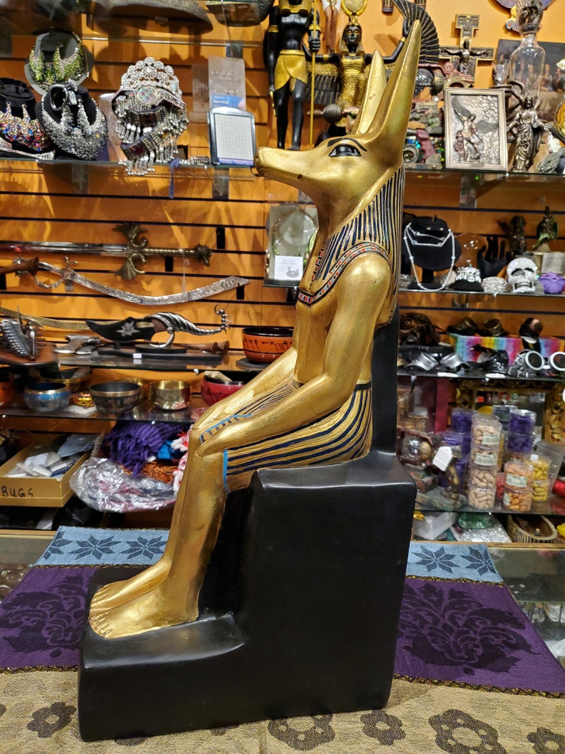 Vintage Gold Anubis Statue - Made in Egypt - Very Large Ancient ...