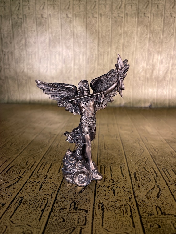 Vintage Archangel Remiel With Sword and Lightning Statue - Etsy