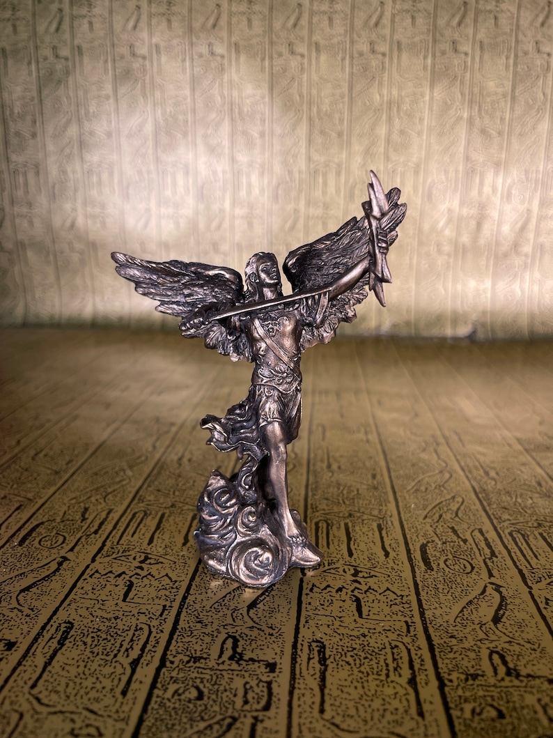 Vintage Archangel Remiel With Sword and Lightning Statue - Etsy