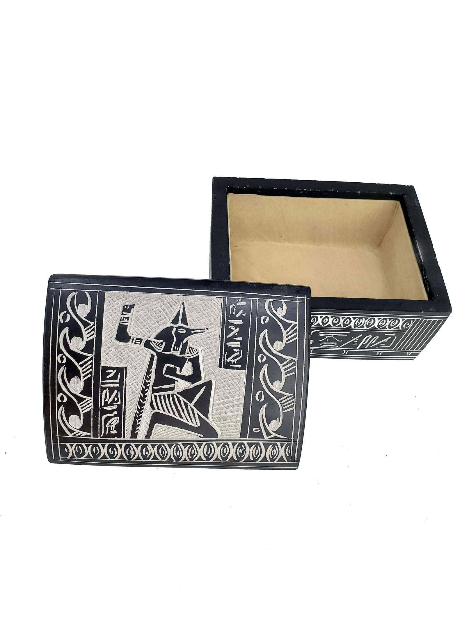Hand-carved Anubis Basalt Jewelry Box Made in Egypt Heavy - Etsy