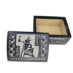 Hand-carved Anubis Basalt Jewelry Box - Made in Egypt - Heavy Solid ...