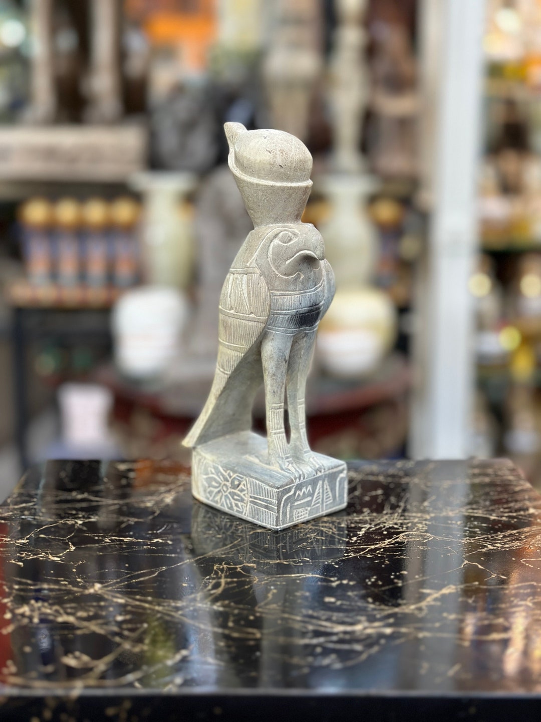 Horus Statue - Ancient Egyptian Sky God Heru - Handcarved Limestone ...