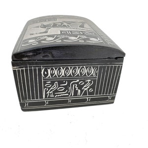 Hand-carved Anubis Basalt Jewelry Box - Made in Egypt - Heavy Solid ...
