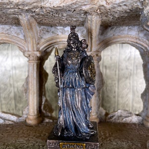Vintage Athena Mini Statue - Small Hand-painted Ancient Greek Goddess ...