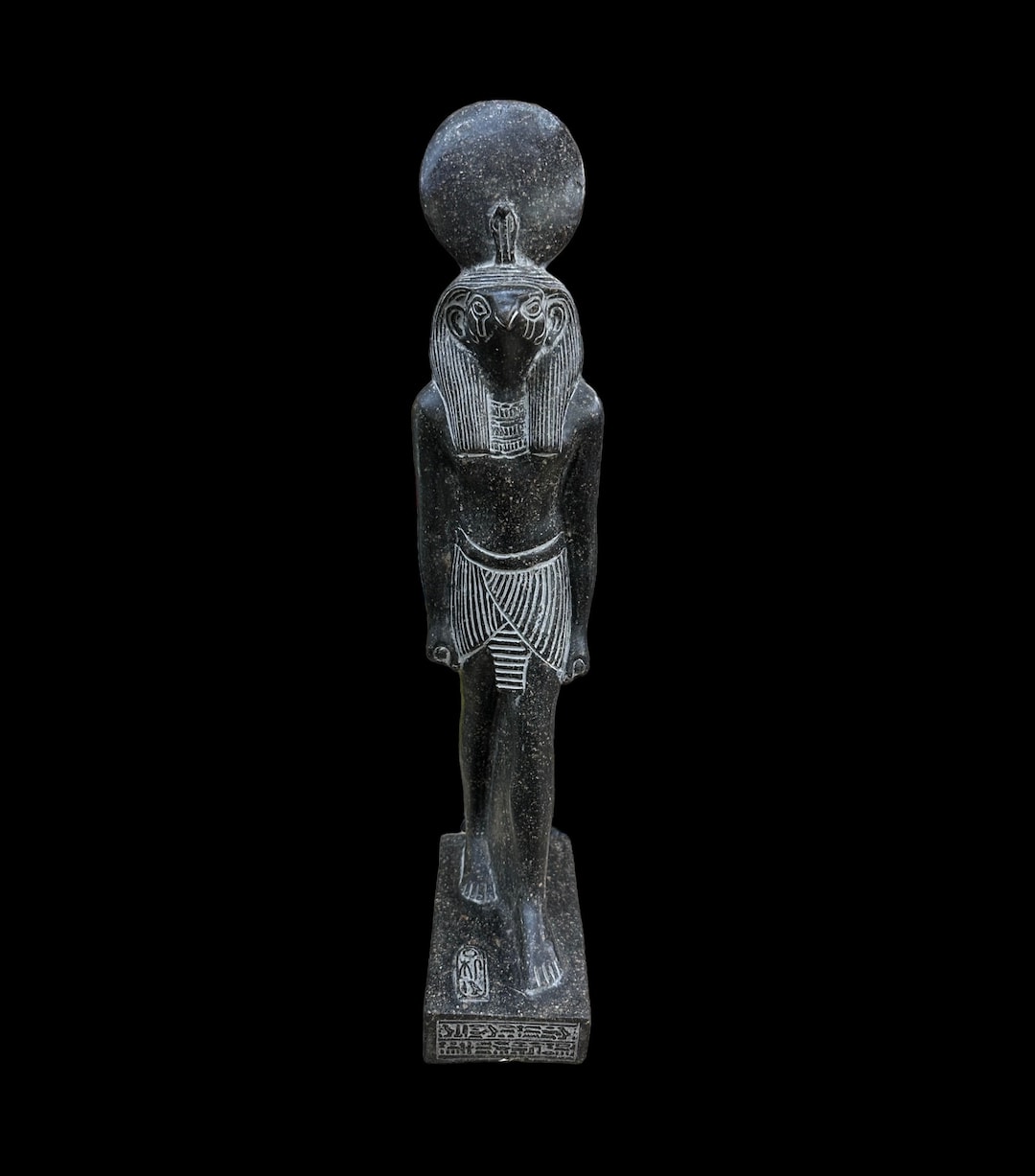 Ra Statue - Ancient Egyptian Sun God Re - Heavy Black Granite Statue ...