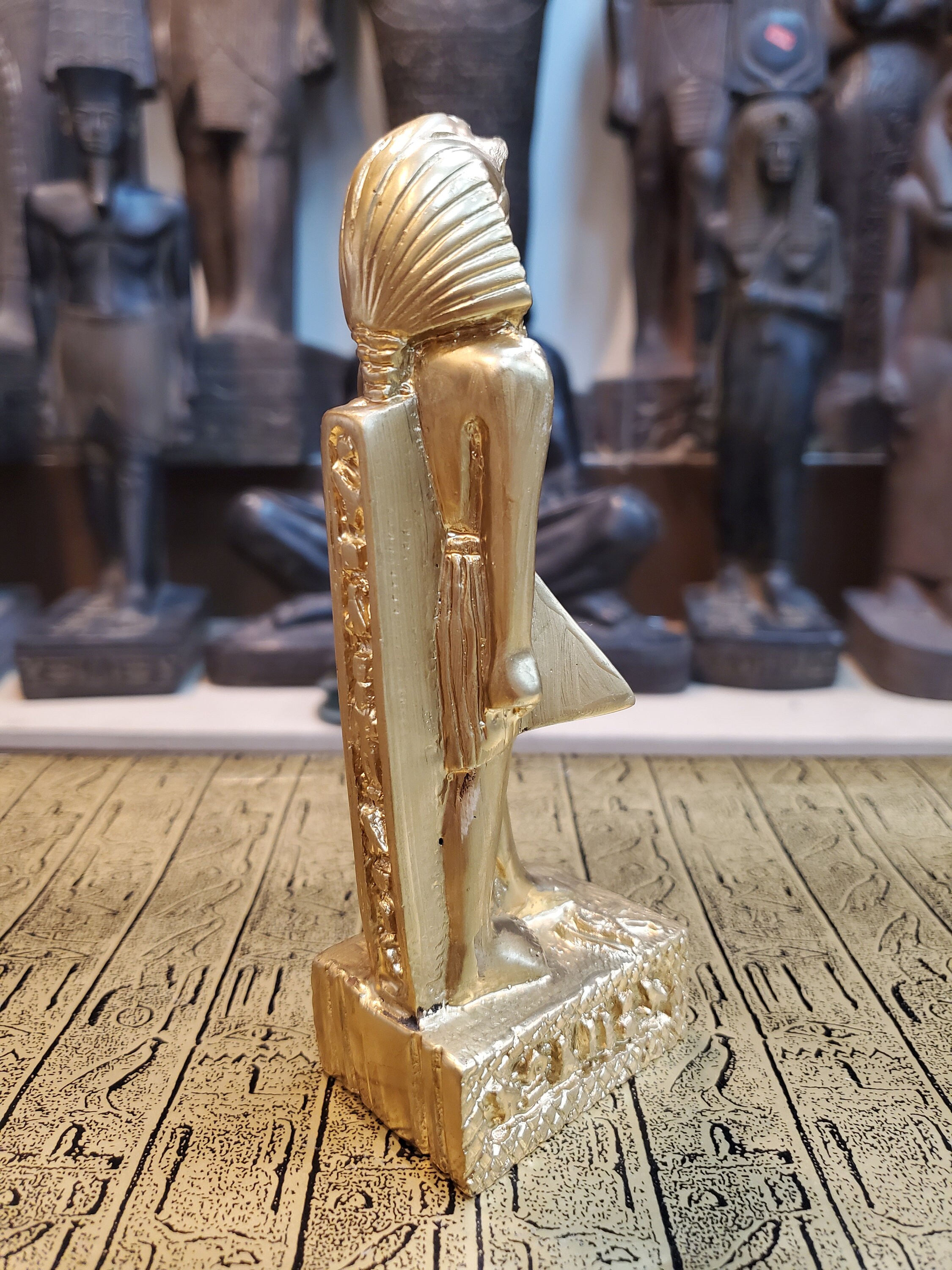 Vintage Golden Egyptian Guardian Statue Made in Egypt | Etsy