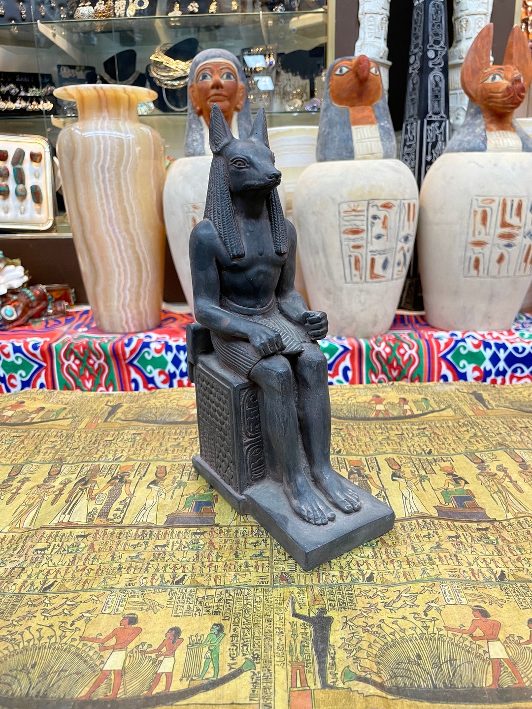 Anubis Statue - Handmade in Egypt - Ancient Egyptian God Anubis Statue ...