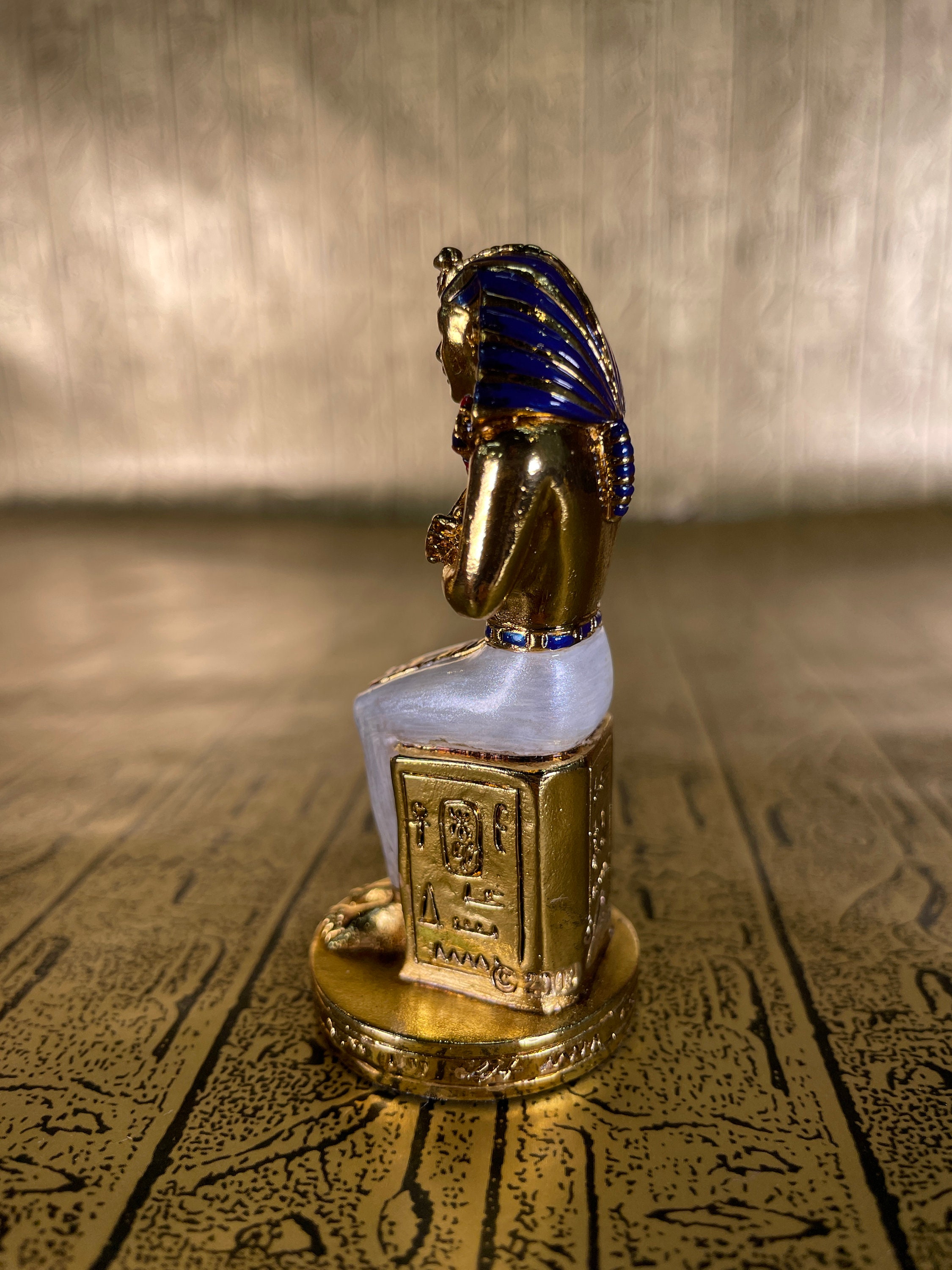 Vintage Gold Pharaoh Mini Statue Egyptian Pharaoh Tutankamun | Etsy