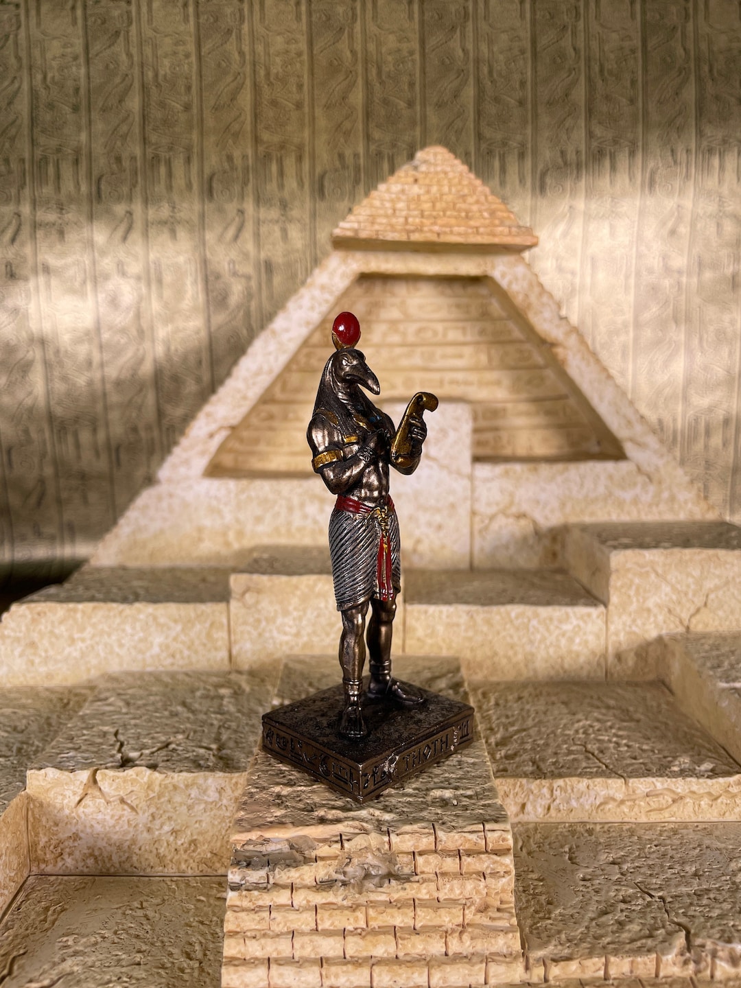 Vintage Thoth Mini Statue - Small Hand-painted Ancient Egyptian Ibis ...