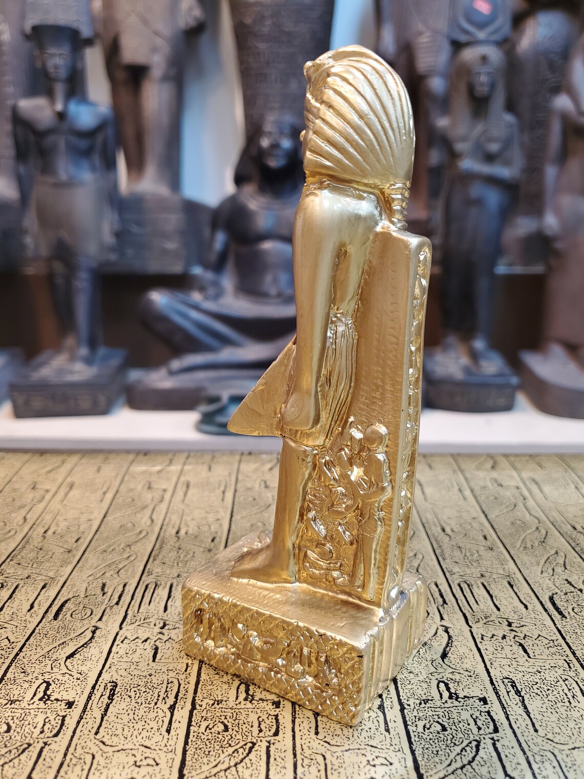 Vintage Golden Egyptian Guardian Statue Made in Egypt | Etsy