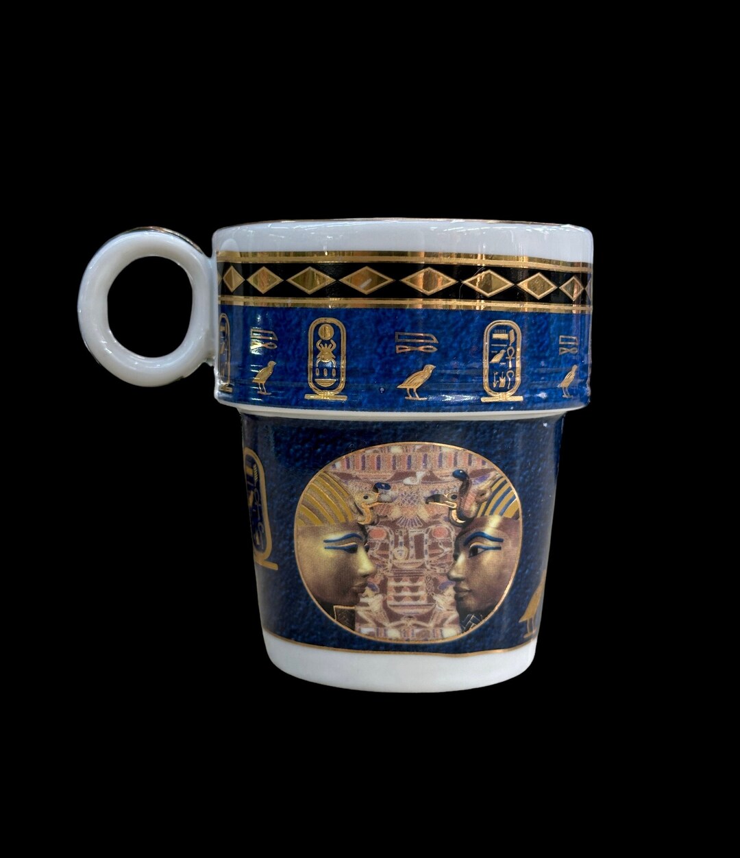 Vintage Fathi Mahmoud Porcelain Mug With King Tut Mask - Made in Egypt ...