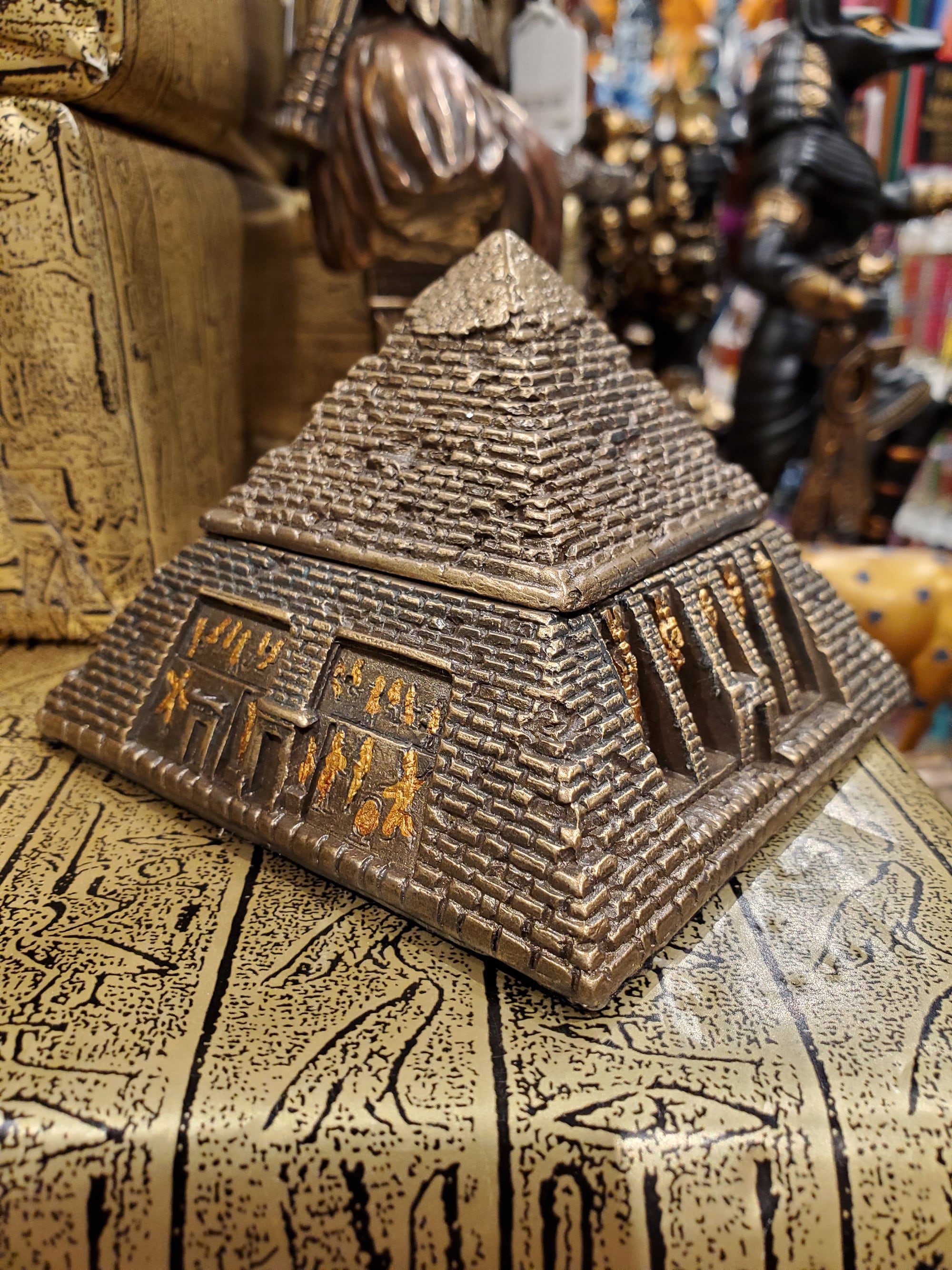 Vintage Pyramid Trinket Box Bronze Finish Ancient Egyptian - Etsy