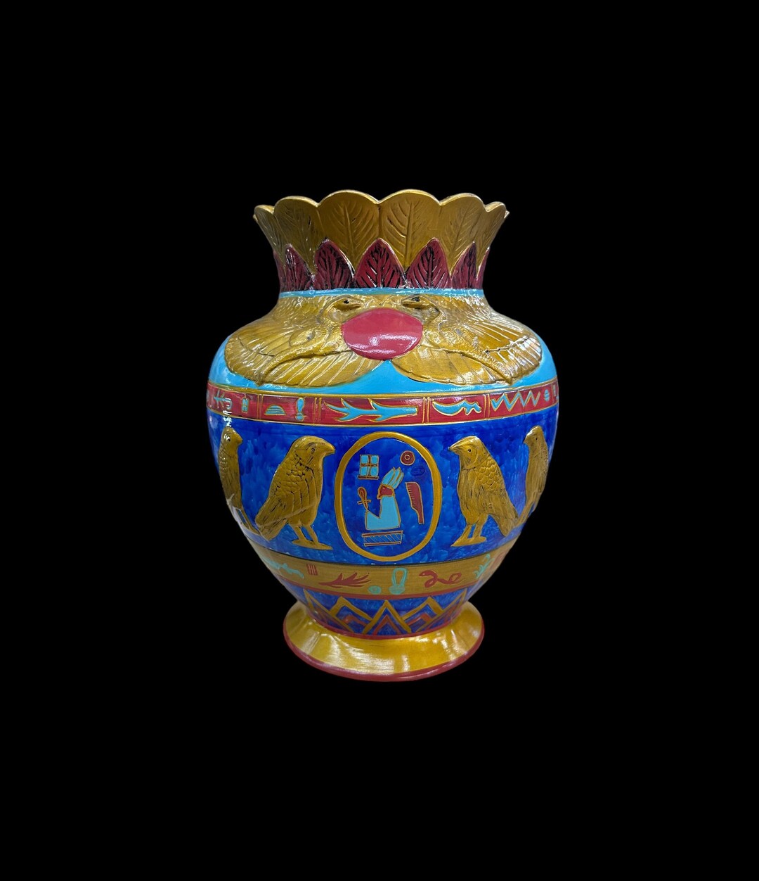 Vintage Ancient Egyptian Horus Vase Egyptian Pharaonic Style Home Decor ...